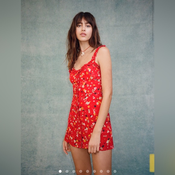 Realisation Par | Dresses | Realisation Part Red Floral The Julia Mini ...